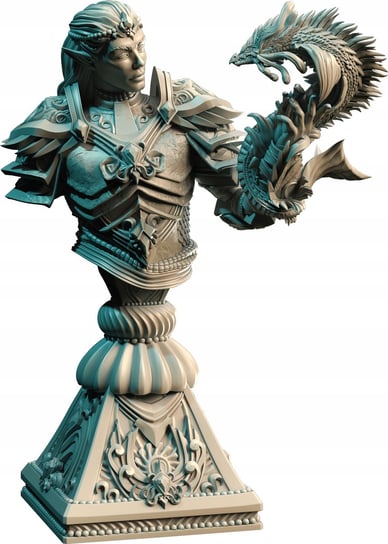 BUST Popiersie Wysoki Elf Vyndira 120mm wysokość figurka 3D do DND D&D ...
