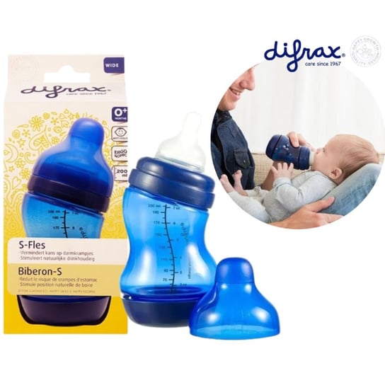 Butelka Difrax Anti-Colic 200 Ml Niebieska - Difrax | Sklep EMPIK.COM