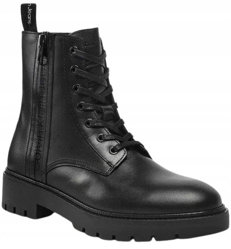 CALVIN KLEIN JEANS TRZEWIKI MĘSKIE SKÓRZANE CZARNE Z ZAMKIEM 41 3F5 TNA ...