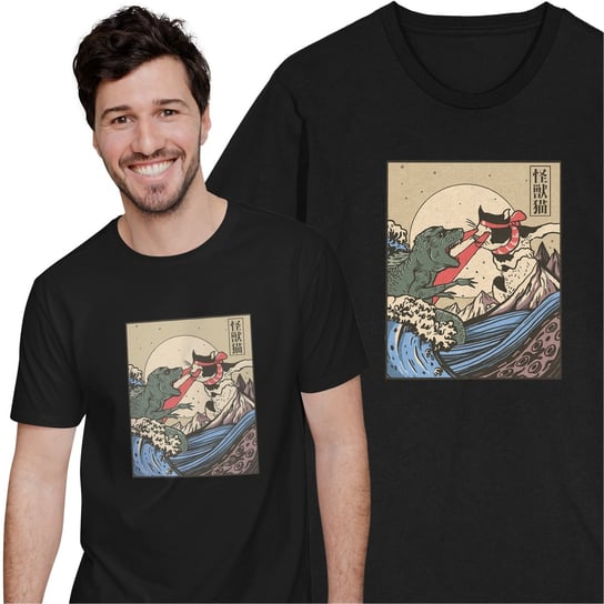 Cat vs Godzilla Koszulka Kot Kotek Japonia Monster - GILDAN | Moda ...