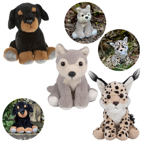 Charlie Bears Zestaw trzech maskotek z serii Cuddle Cubs: pies, wilk ...