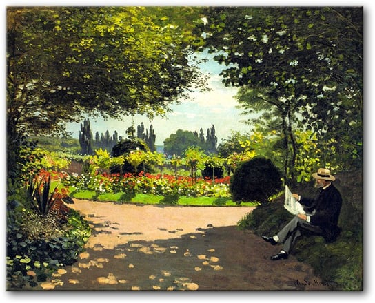 Claude Monet , Adolphe Monet czytający w ogrodzie. - PR05630 ...