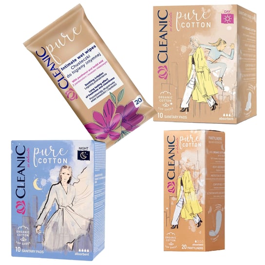 CLEANIC Pure Cotton Day & Night Podpaski higieniczne + wkładki dla ...