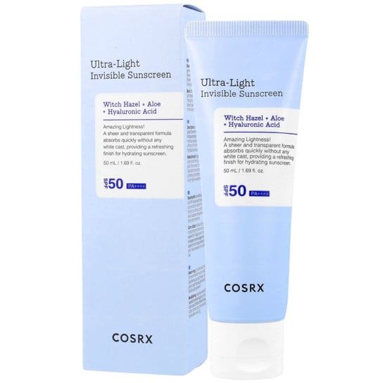 CosRx, Ultra Light Invisible Sunscreen SPF 50 PA++++, nawilżający krem ...