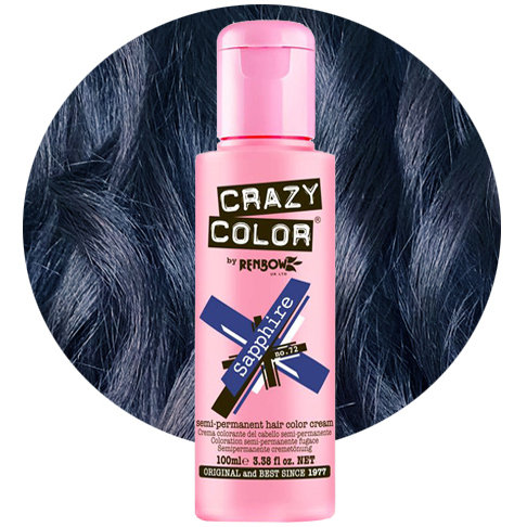 CRAZY COLOR Krem do koloryzacji włosów No. 72 - Sapphire - 100ml ...