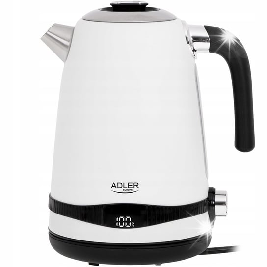 Czajnik elektryczny Adler AD 1295 1,7l stalowy LCD regulacja temp biały ...