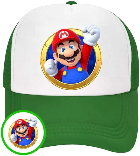 CZAPKA Z DASZKIEM SUPER MARIO BROS DLA DZIECI LATO ZIELONA BEJSBOLÓWKA ...