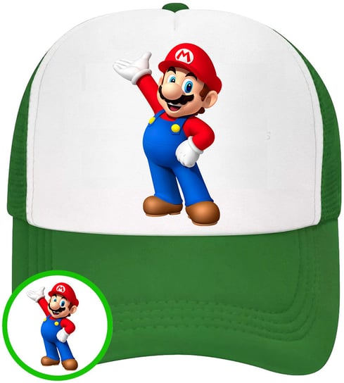 CZAPKA Z DASZKIEM SUPER MARIO BROS DLA DZIECI LATO ZIELONA BEJSBOLÓWKA ...