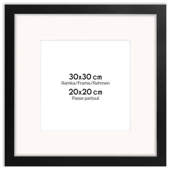 Czarna ramka na zdjęcia HEN PASS 2 30x30 cm z passe partout 30x30 ...