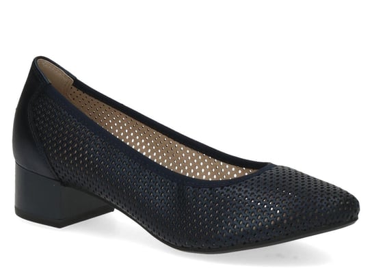 Czółenka damskie skórzane na obcasie granatowe tęgość H Caprice 22501-40,5 - Caprice | Moda ...