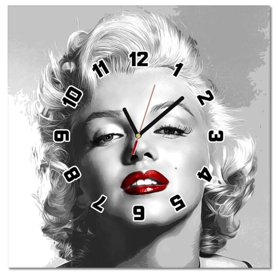 Zegar 40x40cm Monroe Czerwone usta - ZeSmakiem | Sklep EMPIK.COM