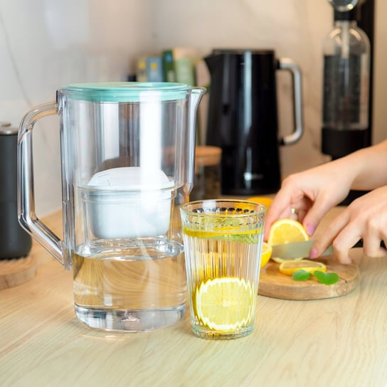 Dzbanek plastikowy AquaFloow J-CLASS 2,5l miętowy + 3x filtr wkład wody ...