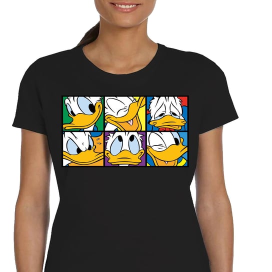 Damska Koszulka Śmieszna Kaczor Donald Duck Prezent Bajka Czarna M P042 - JHK | Moda Sklep EMPIK.COM