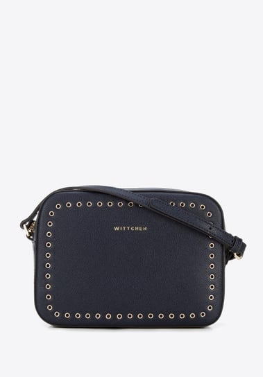 Damska listonoszka skórzana z nitami granatowa - WITTCHEN | Moda Sklep EMPIK.COM