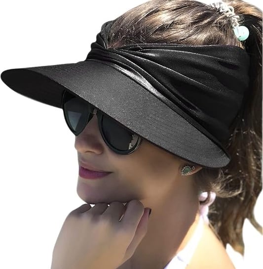 Damski kapelusz przeciwsłoneczny z szerokim rondem, filtr UPF 50+ UV, letni kapelusz plażowy z ...