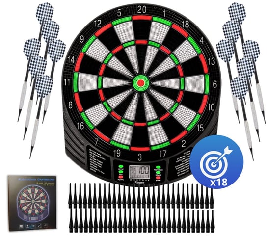 DART TARCZA ELEKTRONICZNA DO GRY LOTKI RZUTKI FORT PREZENT ZESTAW 12 ...