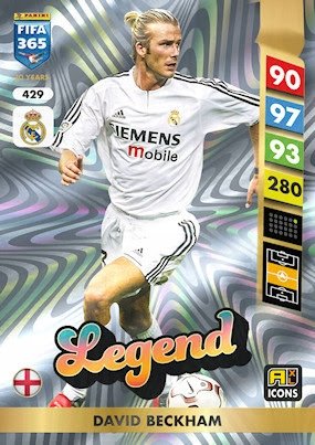 David BECKHAM - FIFA 365 2025 PANINI 10 YEARS ICONS LEGEND Real Madryt ...