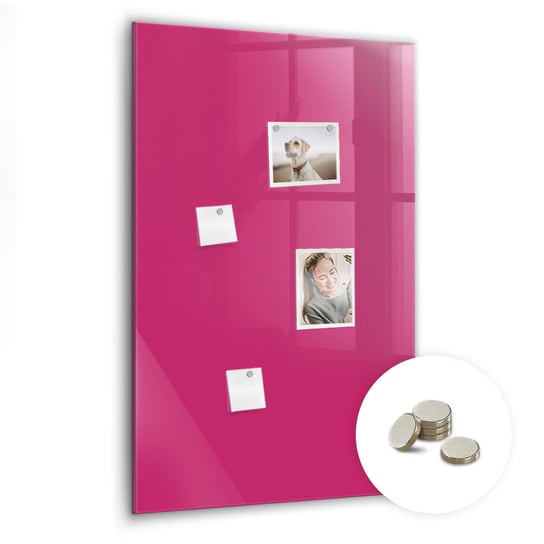Dekoracyjna Tablica Magnetyczna - Kolor mocny różowy - 60x90 + magnesy ...