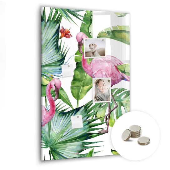 Dekoracyjna Tablica Magnetyczna - Wzór Ptak flaming natura - 60x90 ...