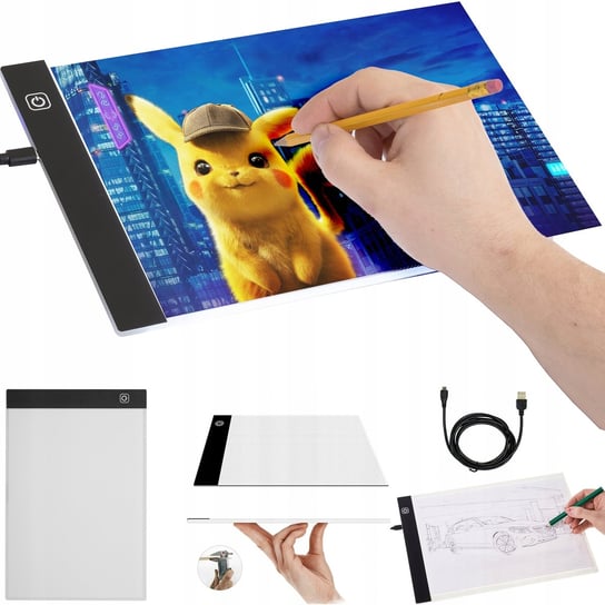 DESKA KREŚLARSKA LED PODŚWIETLNA TABLICA DO RYSOWANIA KALKA A4 PREZENT - Maaleo | Sklep EMPIK.COM