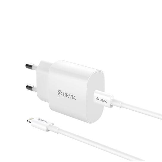 DEVIA ŁADOWARKA SIECIOWA ROCKET PD 20W 1X USB-C BIAŁA + KABEL USB-C ...