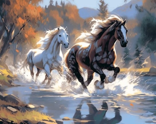 Diamentowa Mozaika Konie Dwa Galopujące Przez Rzekę 30x40 - Norimpex | Sklep EMPIK.COM