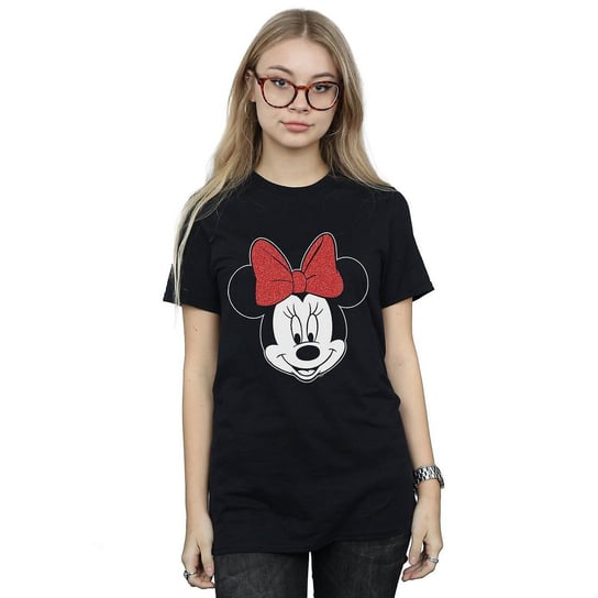 Disney Damska Bawełniana Koszulka Typu Boyfriend Z Głową Myszki Minnie (L / Czarny) - Disney ...