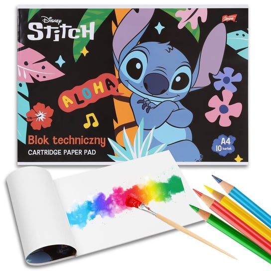 DISNEY Stitch Blok techniczny biały A4 10 kartek - Disney | Sklep EMPIK.COM