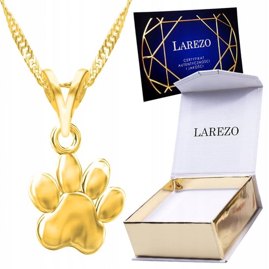 Długi Złoty Naszyjnik 925 Pozłacany 999 z Łapka Psa bff Pies Przyjaciel 24K - LAREZO | Moda ...