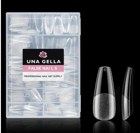 Długie przezroczyste tipsy UNA GELLA – 504 szt. trumiennych paznokci ...