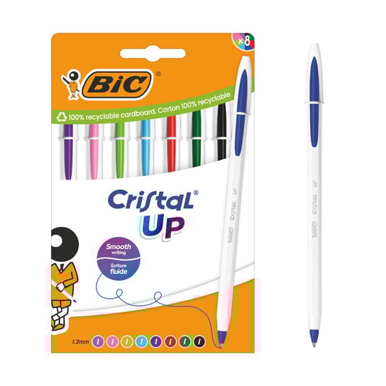 Długopisy Bic Cristal Up Ast+Fun Zestaw 8 Różnych Kolorów Pudełko - BIC ...