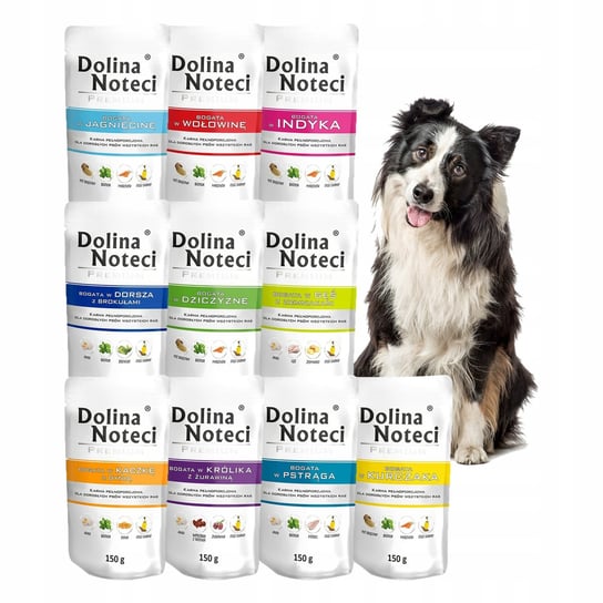 DOLINA NOTECI PREMIUM saszetka karma mokra dla psa MIX SMAKÓW 10 x 150g ...