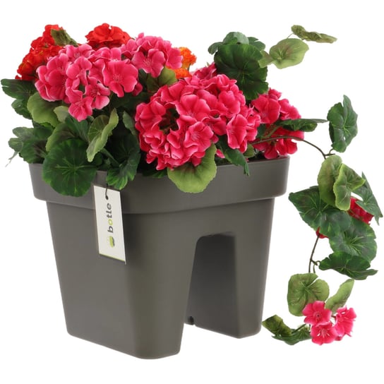 Donica skrzynka balkonowa balustradowa na poręcz taras 29x24 cm 10,5L antracyt - Botle | Sklep ...