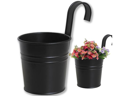 Doniczka Donica Os onka Domowa Taras Balkonowa Wisz ca Wiaderko Uchwyt Czarny - PrzydaSie.pl ...