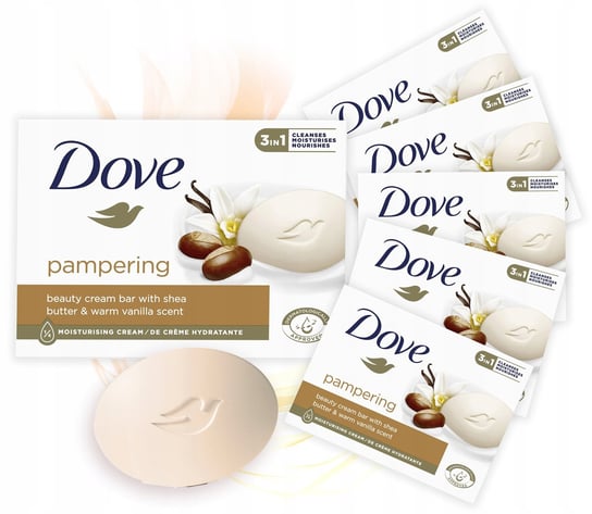 Dove Mydło W Kostce Pampering Masło Shea I Wanilia 90G X6 | Sklep EMPIK.COM