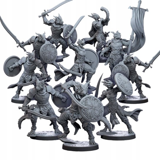 Drakkari Armia Smoczy Rycerze 8 Figurek 12k BONUS Do DND D D Druk 3D drakkari-armia-smoczy-rycerze-8-figurek-12k-bonus-do-dnd-d-d-druk-3d
