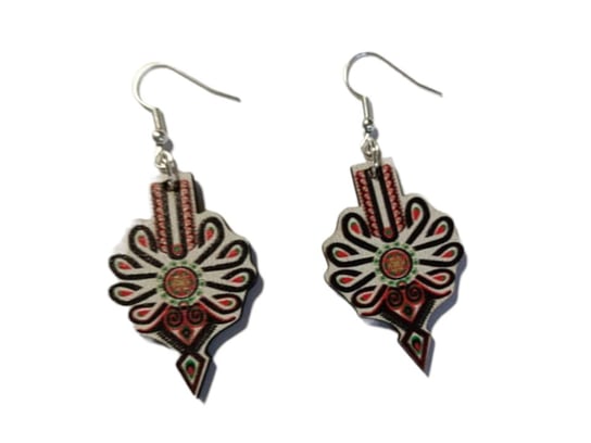 Drewniane Kolczyki Folk - Góralska Parzenica - Artfolk | Moda Sklep ...