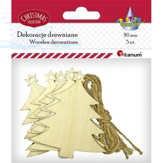 Drewniane zawieszki choinki 71x80mm 5szt. TITANUM CRAFT-FUN SERIES - Inna marka | Sklep EMPIK.COM