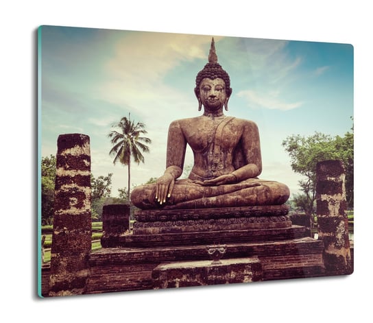 druk splashback z grafiką Budda posąg palmy 60x52, ArtprintCave ...