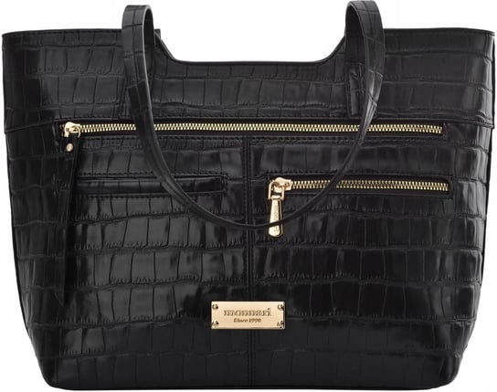 Duża Torba Damska Miejska Torebka Shopper Monnari Łódka Ramię Croco Czarna - MONNARI | Moda ...