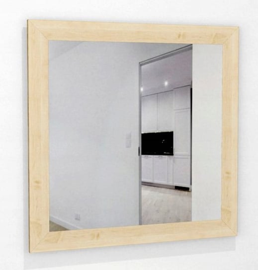 DUŻE Lustro ŚCIENNE gruba 6cm rama MDF 60x60 klon - fabryka luster ...