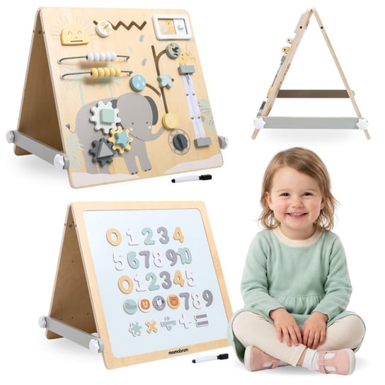 Dwustronna drewniana tablica edukacyjna 2w1 – magnetyczna i ...