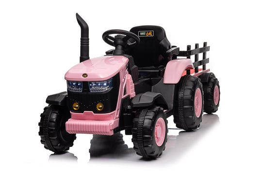 Dziecięcy traktor na akumulator z przyczepą 12V 7Ah różowy - Mamido ...