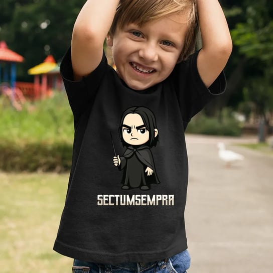 Sectumsempra - Severus Snape - dziecięca koszulka na prezent Czarny 12/ ...