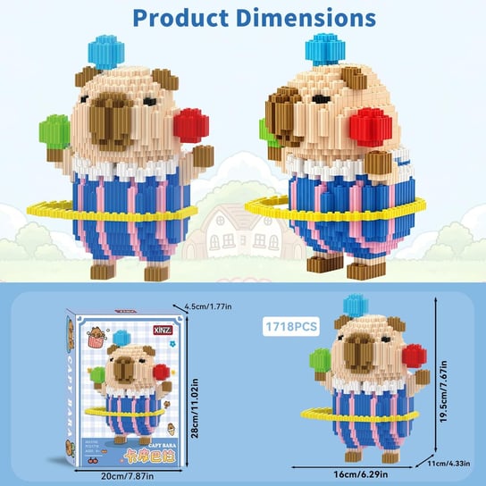 FuYelng Capybara Building Blocks z instrukcją, Mini Bloki Capybara Cute ...