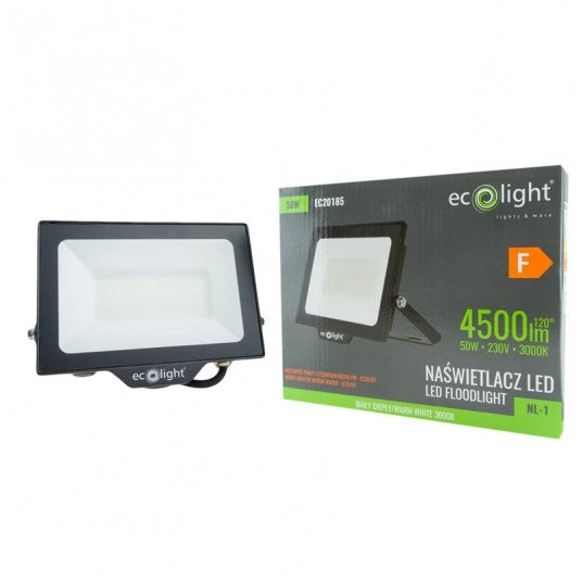 EcoLight Naświetlacz LED Zewnętrzny Wewnętrzny Halogen 50W 3000K do ...