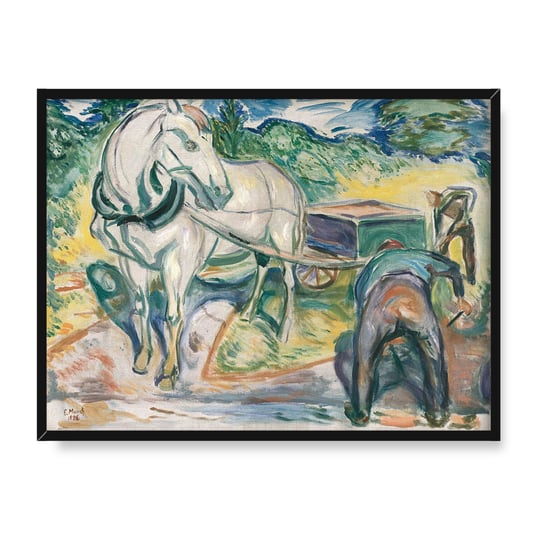 Edvard Munch Kopiący mężczyźni z koniem i wozem 2 40×30 - ANTYKWARIAT ...