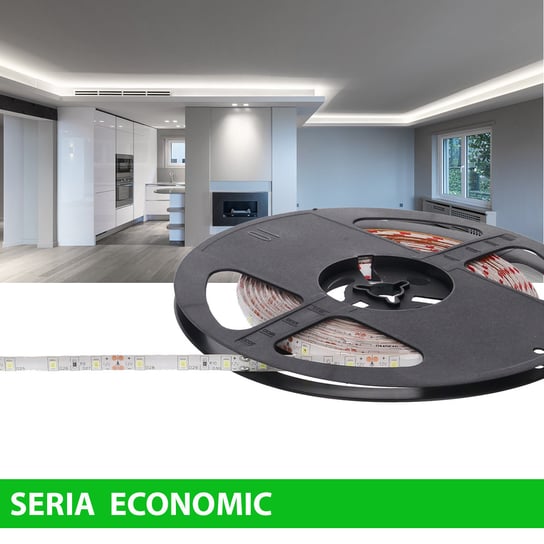 Ekonomiczna taśma LED 5m IP63 12V 60led 6000-7000K SMD2835 - Inna marka ...