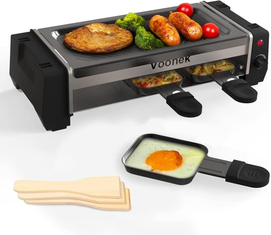 Elektryczny mini grill raclette z patelniami, nieprzywierający 700w ...