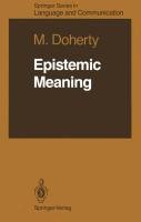 Epistemic Meaning - Doherty Monika | Książka w Empik